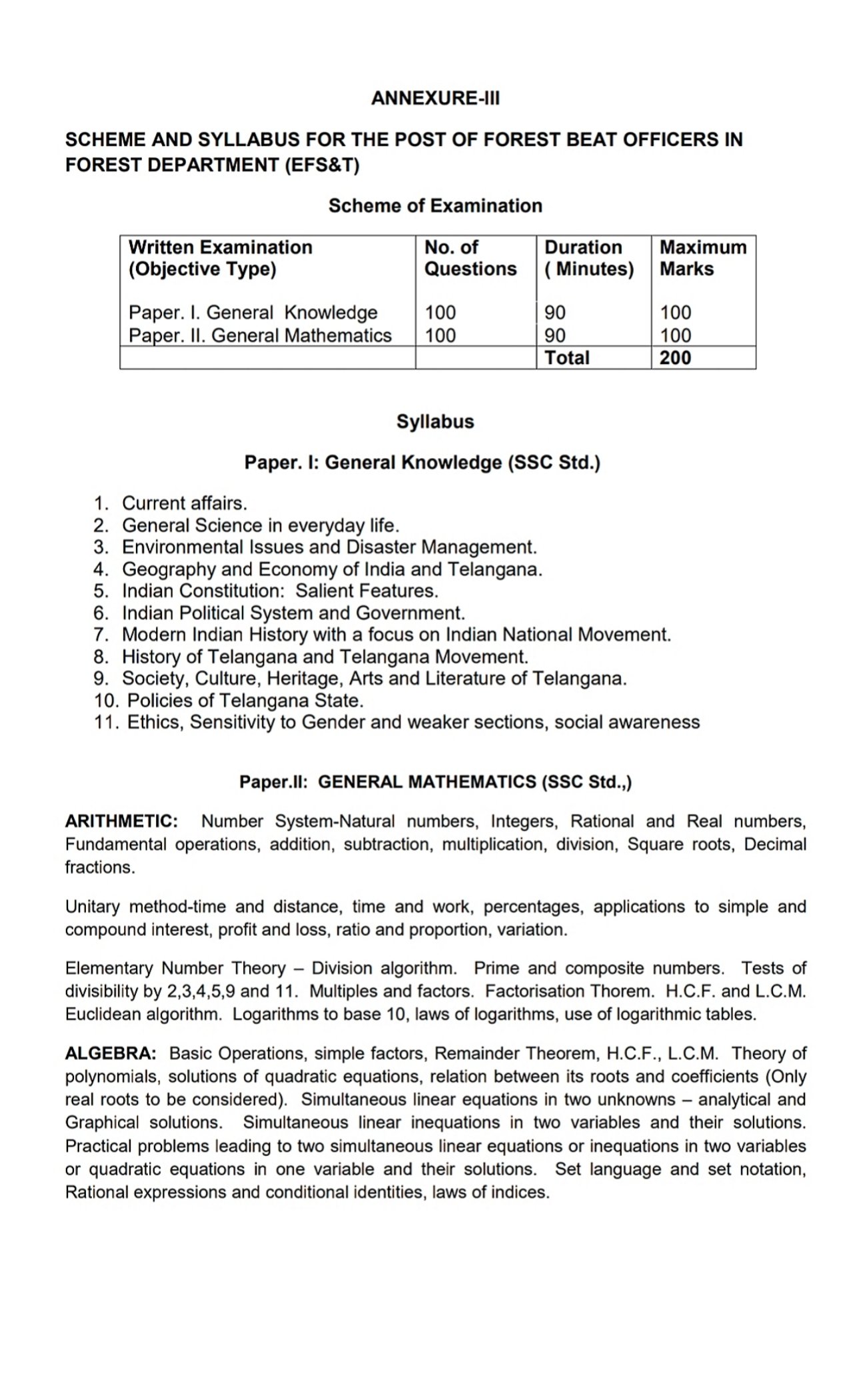 Telangana Forest Beat Officer Syllabus 2025 | TGPSC FBO Syllabus in ...